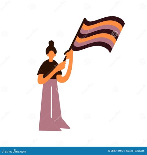 Color Vector Doodle Character White Person With LGBTQ Flag Stock Vector Illustration Of