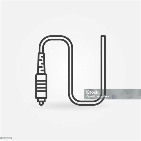 Optical Fiber Connector Vector Linear Icon Or Sign Stock Illustration Download Image Now