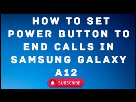How To Set Power Button To End Calls In Samsung Galaxy A YouTube