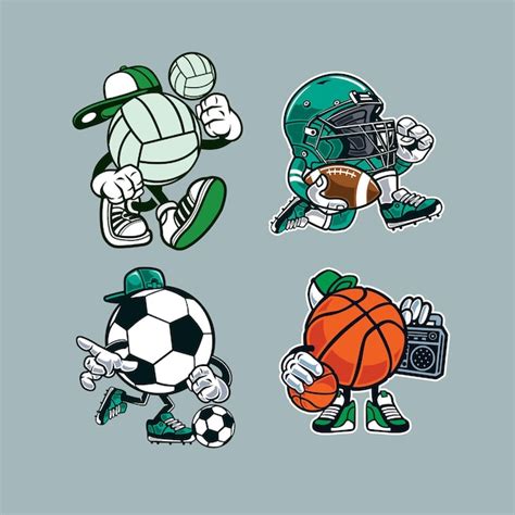 Vetor Mascote Adesivo Esportivo Vetor Premium