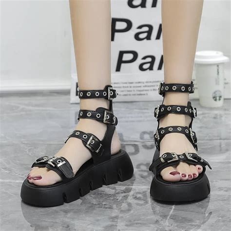 Gothic Platform Sandals With Straps And Buckles Castle Gothic