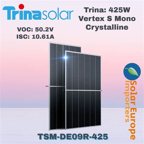 Trina 425W Vertex S Mono Crystalline VOC 50 2V ISC 10 61A TSM