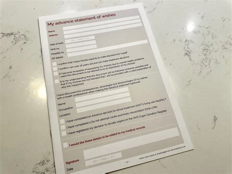 Advance Statement Of Wishes Digital Download Forget Me Not Products