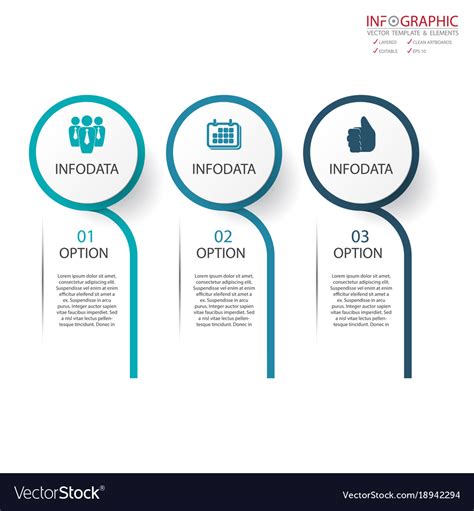 Abstract Element Infographics 3 Option Design Vector Image