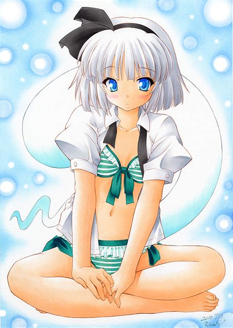 魂魄妖夢 半霊 「こんばんはー。今日は魂魄妖夢ちゃんの日ですね。4月6日は妖夢の日 」ないとめあ由瞳綺麗アナログ絵描きのイラスト
