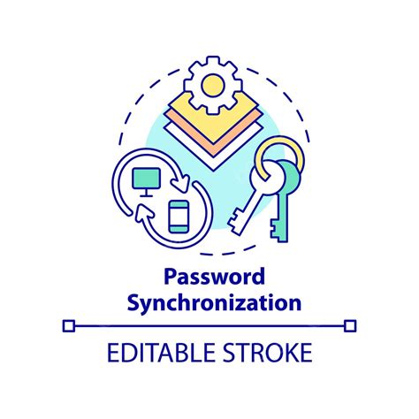 password synchronization concept icon symbol lineart control vector