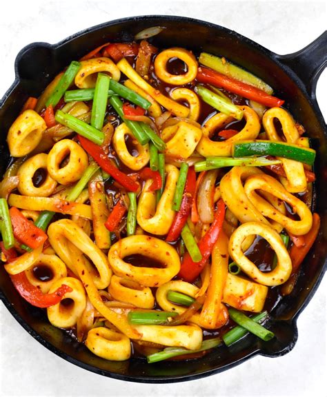 Spicy Squid Stir Fry Ojingeo Bokkeum Gypsyplate