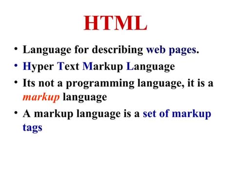Introduction To Html Pptx Web Design And Html Internet