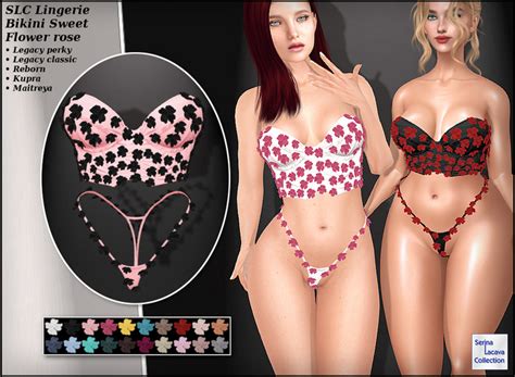 Second Life Marketplace Slc Lingerie Bikini Sweet Flower Rose