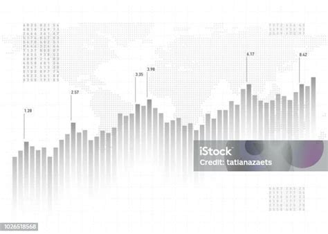 그래프 차트 데이터 배경입니다 금융 개념 회색 벡터 패턴입니다 주식 시장 보고서 통계 디자인 그래프에 대한 스톡 벡터 아트 및