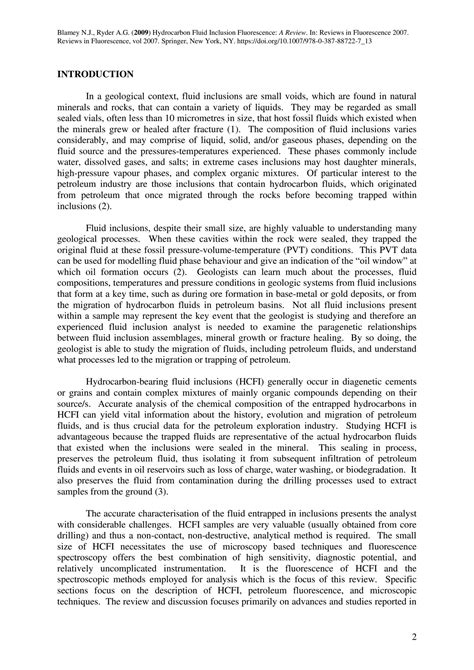 Solution Hydrocarbon Fluid Inclusion Fluorescence Studypool