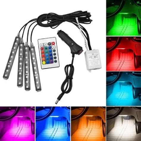 Tiras De Led Rgb Control Remoto Luz Interior Para Autos Cm MercadoLibre