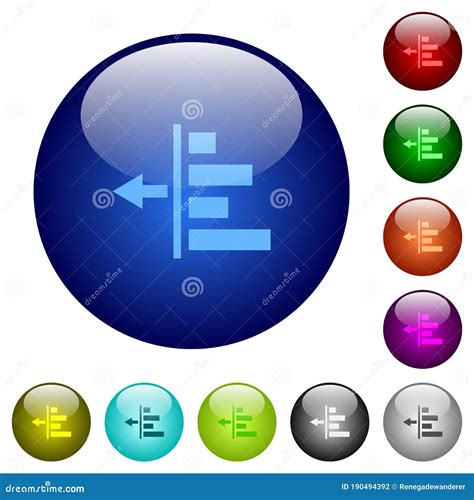 Decrease Left Indentation Of Content Color Glass Buttons Stock Vector Illustration Of Decrease