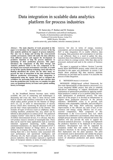 PDF Data Integration In Scalable Data Analytics Platform For Process Industries