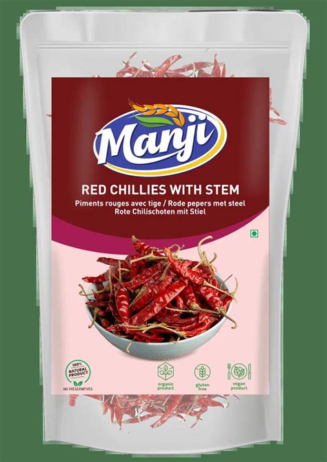Red Chillies With Stem Manji