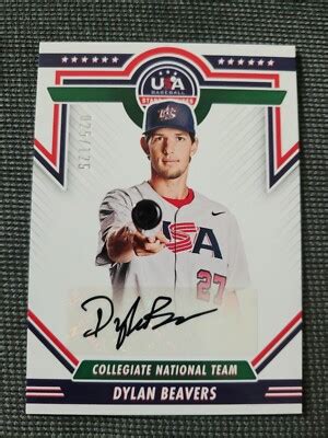 2022 Panini Stars And Stripes Dylan Beavers Team Usa Black Auto 125 Exclusive Ebay