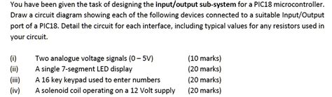 solved you have been given the task of designing the input output