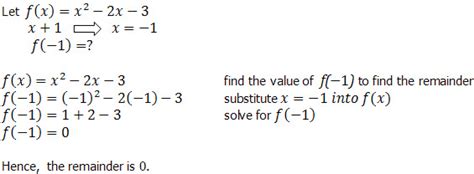 Remainder Theorem Question 1 And Answer With Fully Worked Solution