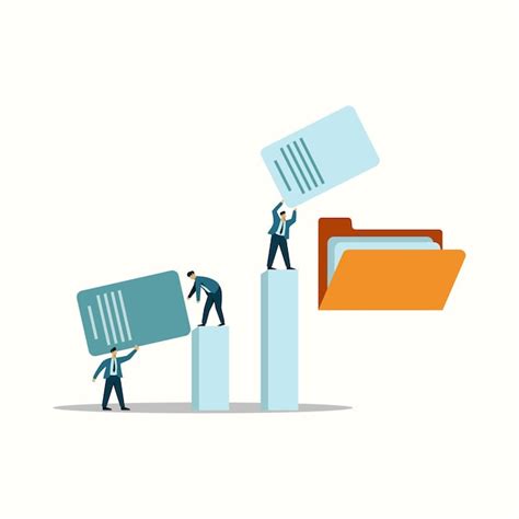 Premium Vector Businessman Access Folder To Management Document Safe