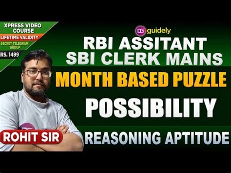 Month Based Puzzle For SBI Clerk Mains Reasoning By Rohit Sir YouTube