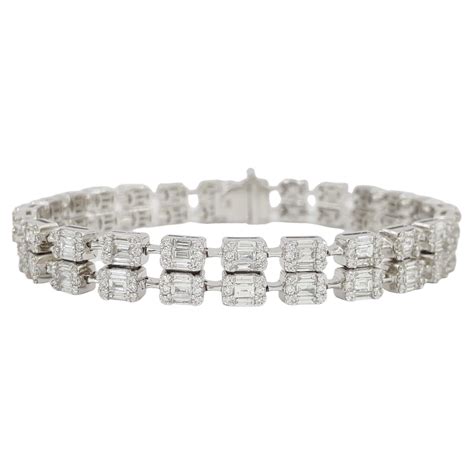 Mixed Cut Diamond Double Strand Bracelet 480 Carats 108 Diamonds 18k