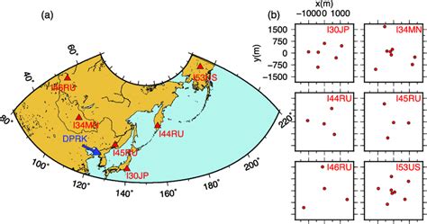 A Map With The Locations Of The Ims Infrasound Arrays Which Surround Download Scientific
