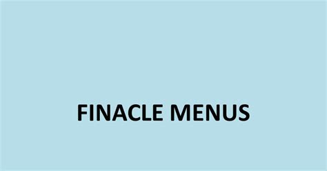 Finacle Menus India Post Updates