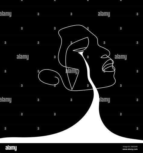 Continuous Line Abstract Face Stock Vector Image And Art Alamy