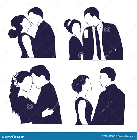 Couples Silhouette Stock Vector Illustration Of Gesture 272079582