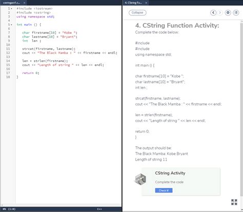 Solved 4 Cstring Fu X Collapse 4 Cstring Function