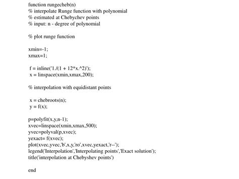 ppt lecture 17 polynomial interpolation runge example powerpoint