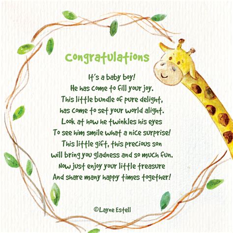 Congratulations Its A Baby Boy Seasonal Words With Layne Estell