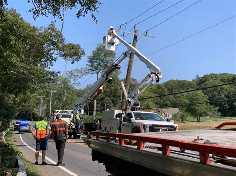 Driver Cited After Pickup Truck Severs Utility Pole The Marthas