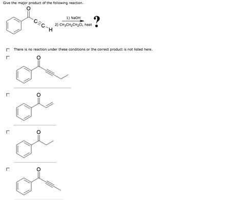 Solved Give the major product of the following reaction. 1) | Chegg.com