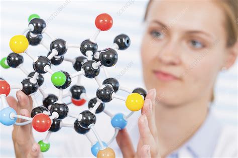 Female Chemist Examining Molecular Model Stock Image F0132264