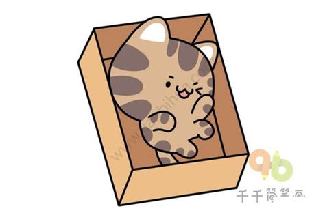 猫在箱子上的简笔画 简笔画图片大全 普车都