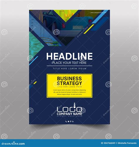Dark Blue Broucher Design Vector Stock Vector Illustration Of