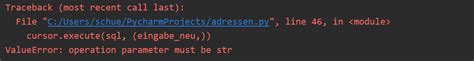 Using Variables In Sql Code In Python Operation Parameter Must Be A