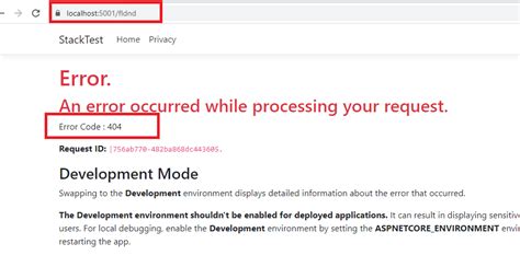 c cannot redirect error to custom page using razor pages net core 3