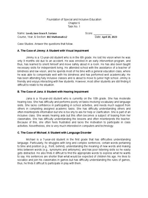 chapter 6 task no 1 pdf learning autism spectrum