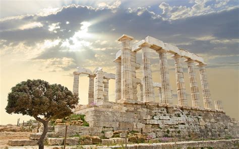 Temple Of Poseidon-Greece Full HD Wallpaper and Background Image ...