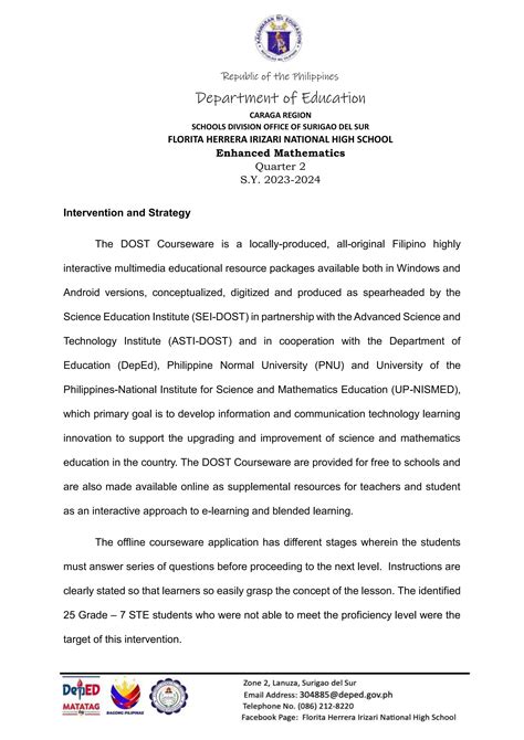 Mathematics Quarter Ii Findings Analysis Recommendations Docx
