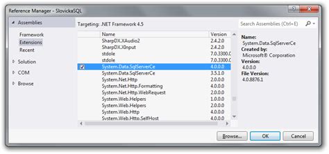 Databáze v C NET SQL Server Compact Edition CE