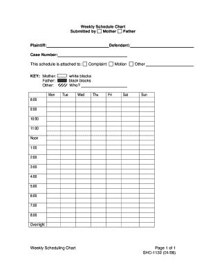 Fillable Online Weekly Schedule Chart Fax Email Print Pdffiller