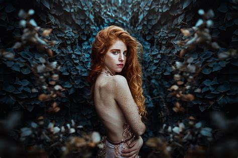 HD Wallpaper Untitled Women Portrait Redhead Long Hair Brown Eyes