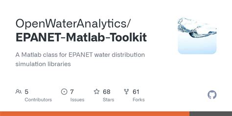 Github Openwateranalyticsepanet Matlab Toolkit A Matlab Class For Epanet Water Distribution