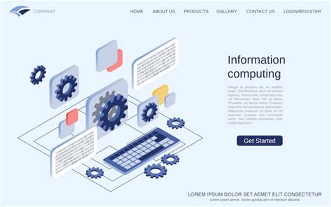 premium vector information computing data processing flat 3d