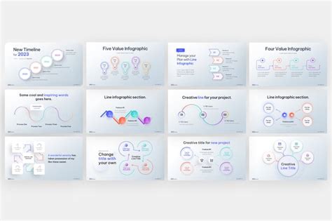 Линейная инфографика Шаблоны презентаций Powerpoint Шаблоны