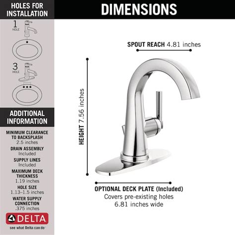 Delta Becker Chrome 1 Handle Single Hole Watersense High Arc Bathroom