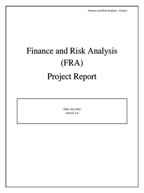 Finance Research Analysis Fra Project Report Pdf Equity Finance
